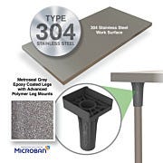 Metro TableWorx 304 SS Table with Metroseal Legs and I- Frame