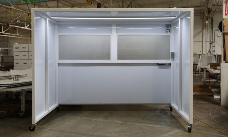 Hood; Portable CleanBooth, Horizontal Airflow, 3 FFUs, ISO 7, Vinyl, 78 ...