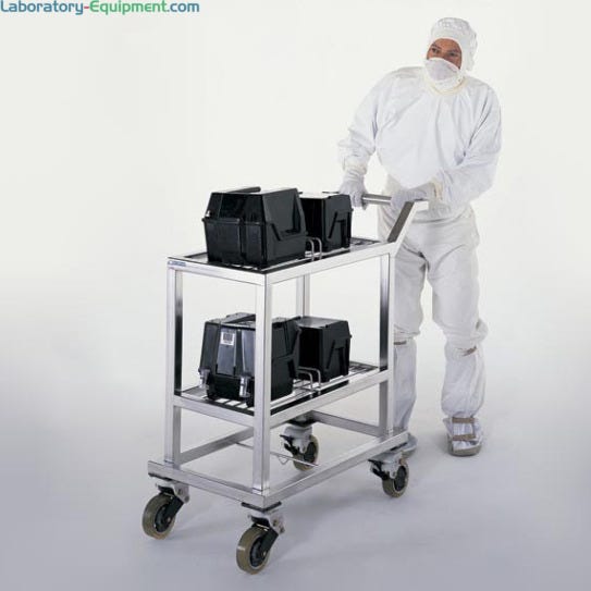 Cart; Cleanroom, Wafer Boxes, Stainless Steel, 51.5" W x 26.5" D x 42.4 ...