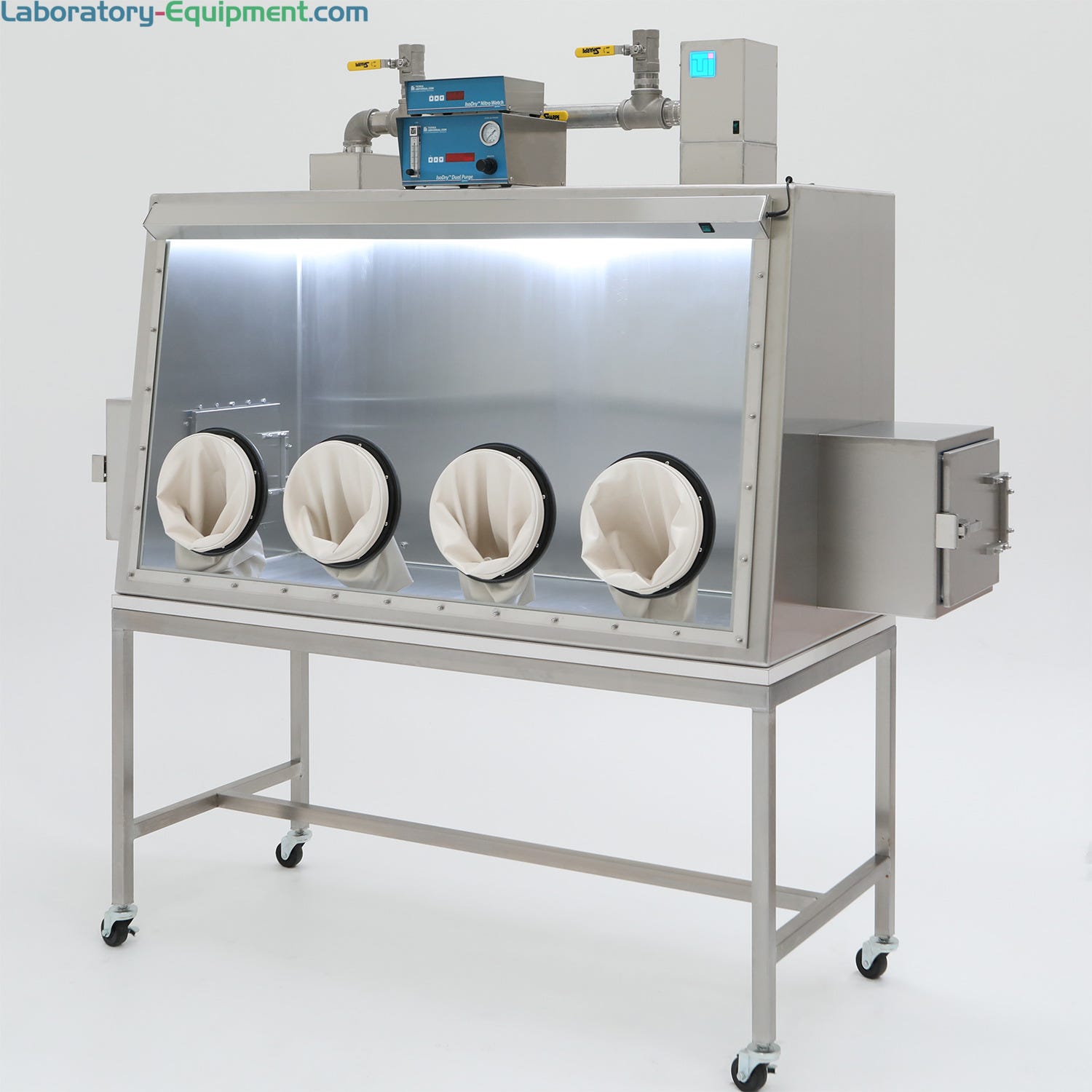 Glovebox; BioSafe, 304 or 316 Stainless Steel, 2 Ports, Tempered Glass ...