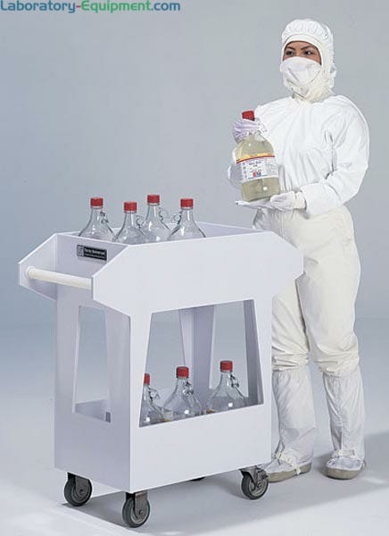 Chemical Transport Cart; Polypropylene, 21 Compar™ents (12 Top, 8 ...