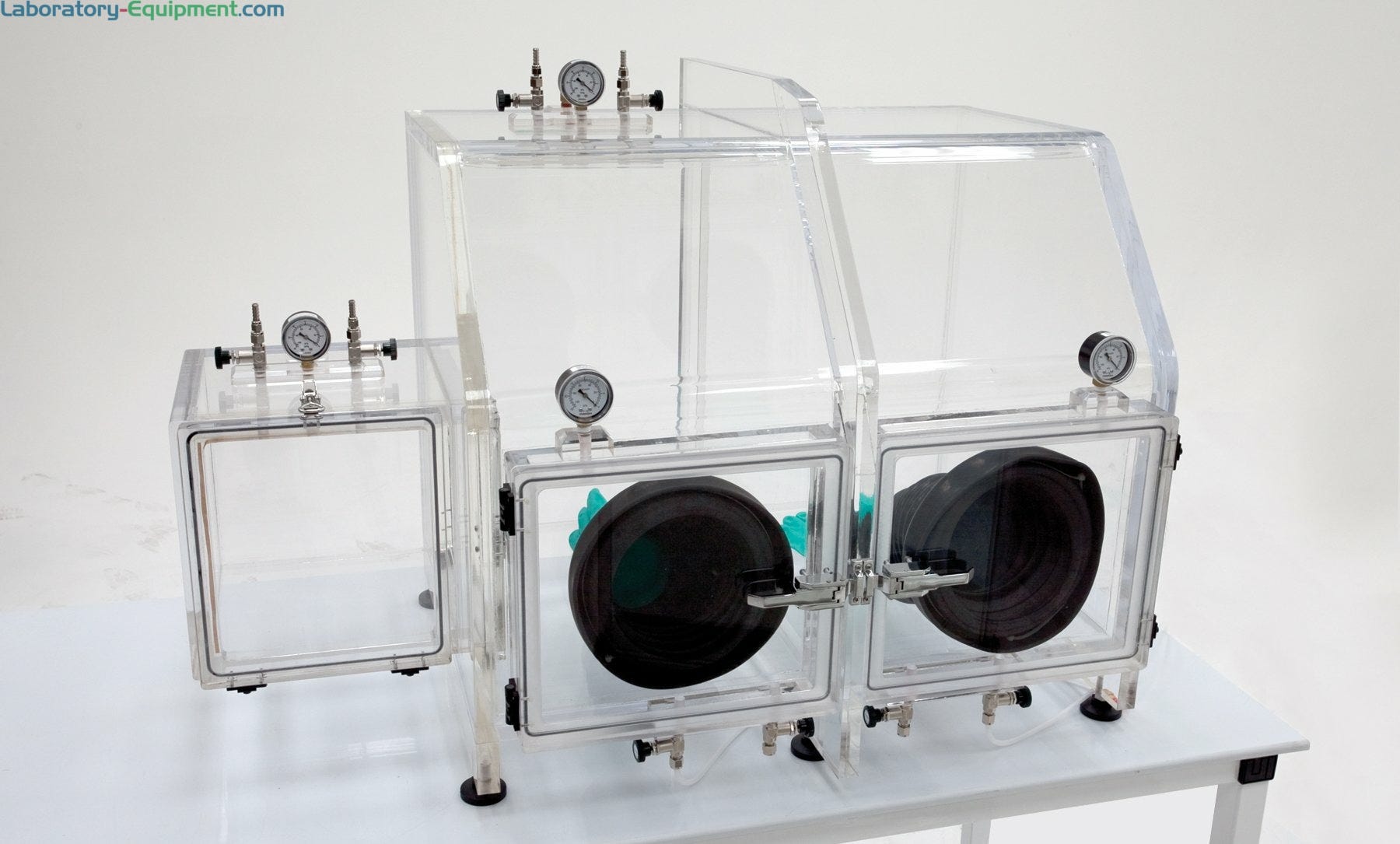 Glovebox; Negative Pressure Exhaust, Acrylic, 48" W x 28" D x 30" H, 2 ...