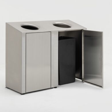 Waste Bin; BioSafe®, 44" W x 17" D x 37" H, 21 gal x 2, 304 Stainless ...