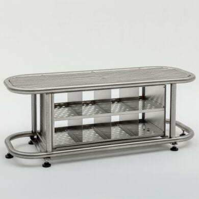 BioSafe® Gowning Bench; 304 Stainless Steel, Tubular Top, 37.2" W x 18. ...
