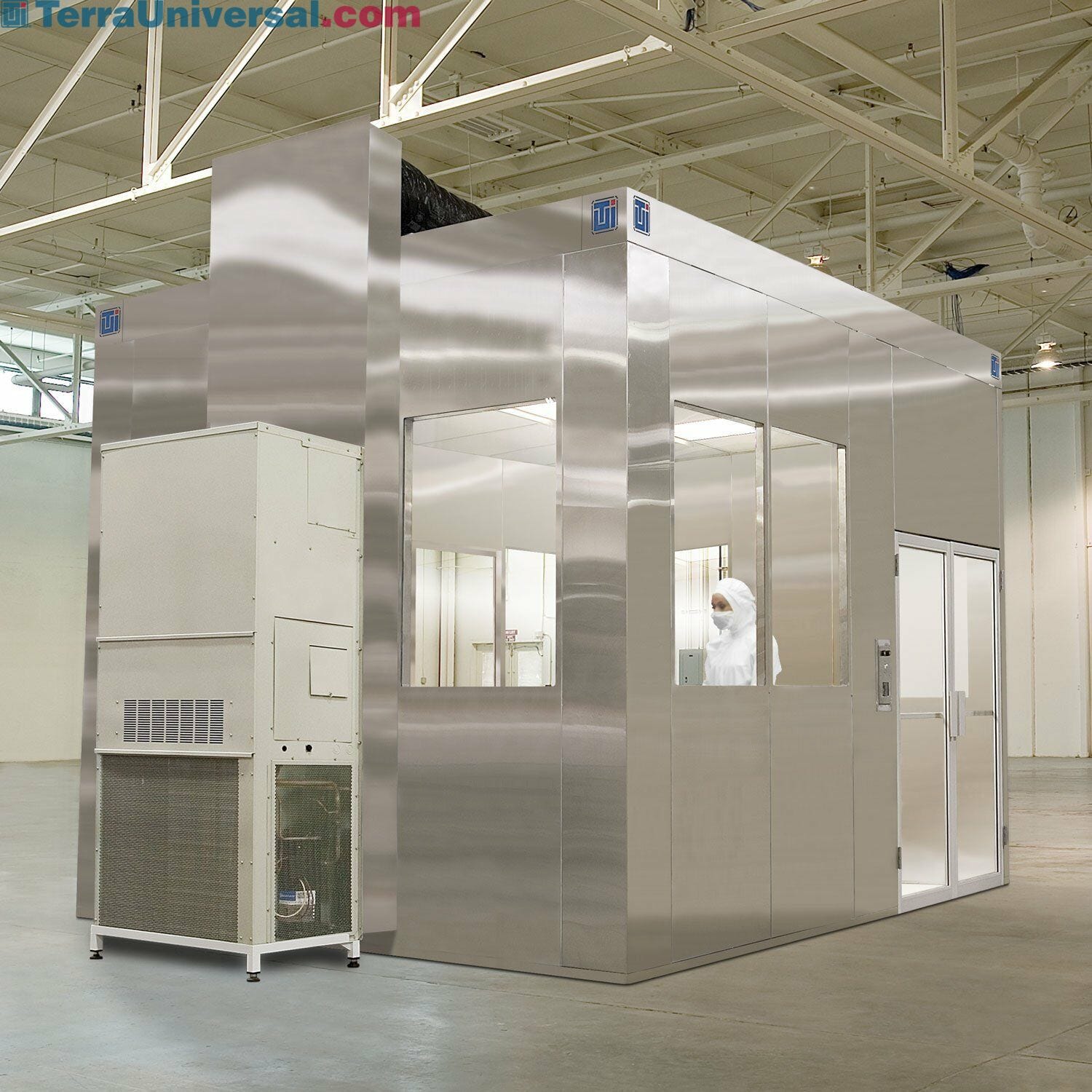 BioSafe® Modular Cleanroom; 304 or 316 Stainless Steel, 8' W x 8' D x 8 ...
