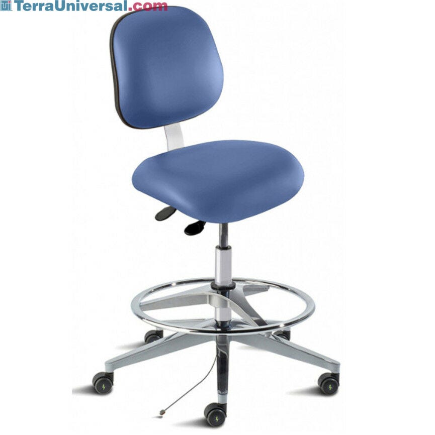 Chair; ISO 7, Blue, Aluminum, 22" - 32", With Footring, Elite, BioFit ...