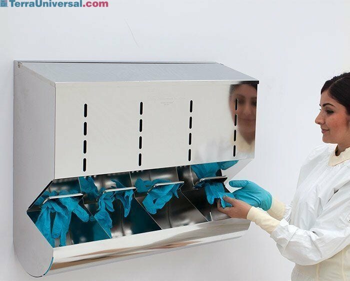 Stainless Steel and Polypropylene Cleanroom and Lab Glove Dispensers