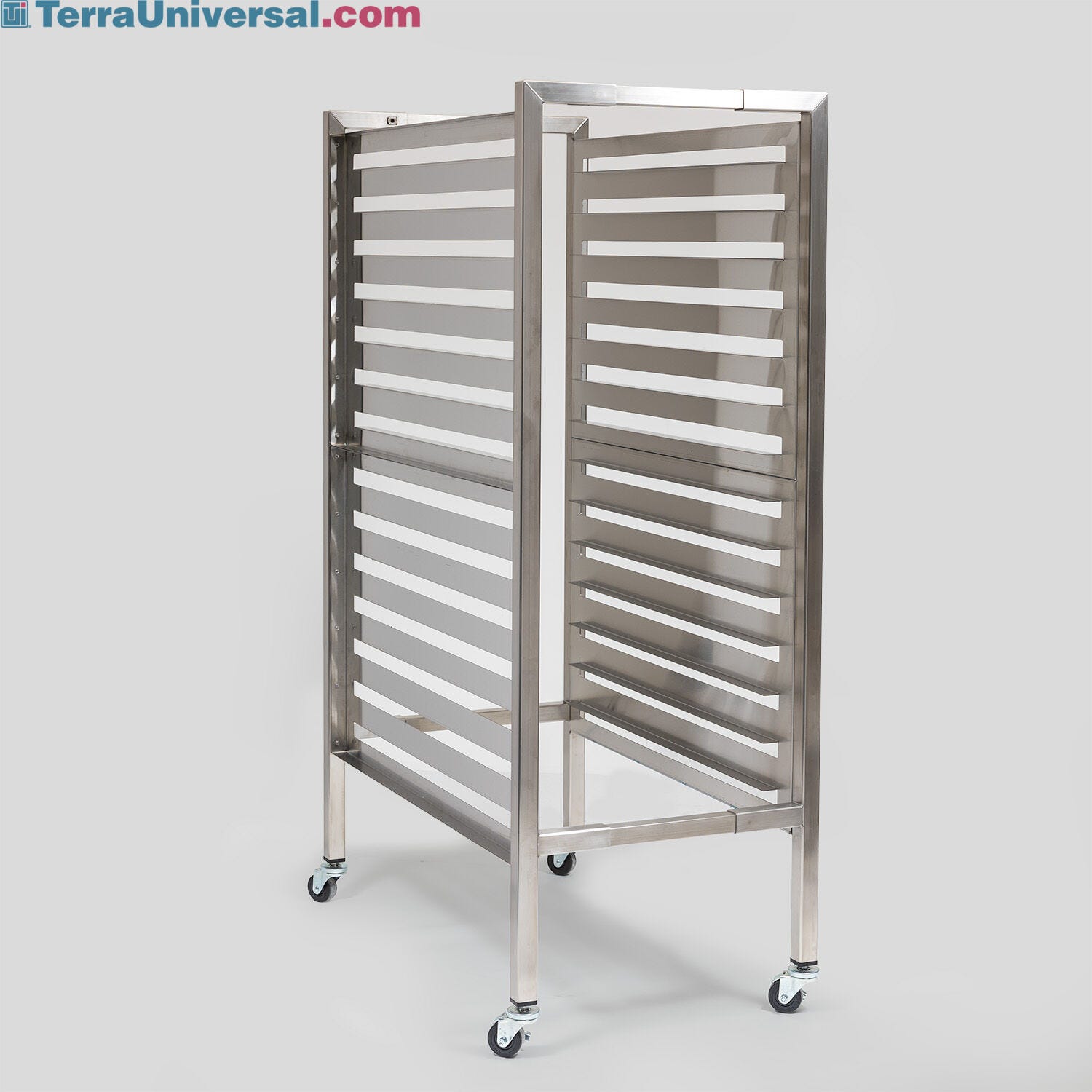 Mobile Storage Rack; Adjustable, 304 Stainless Steel, 27.5" W x 48" D x ...
