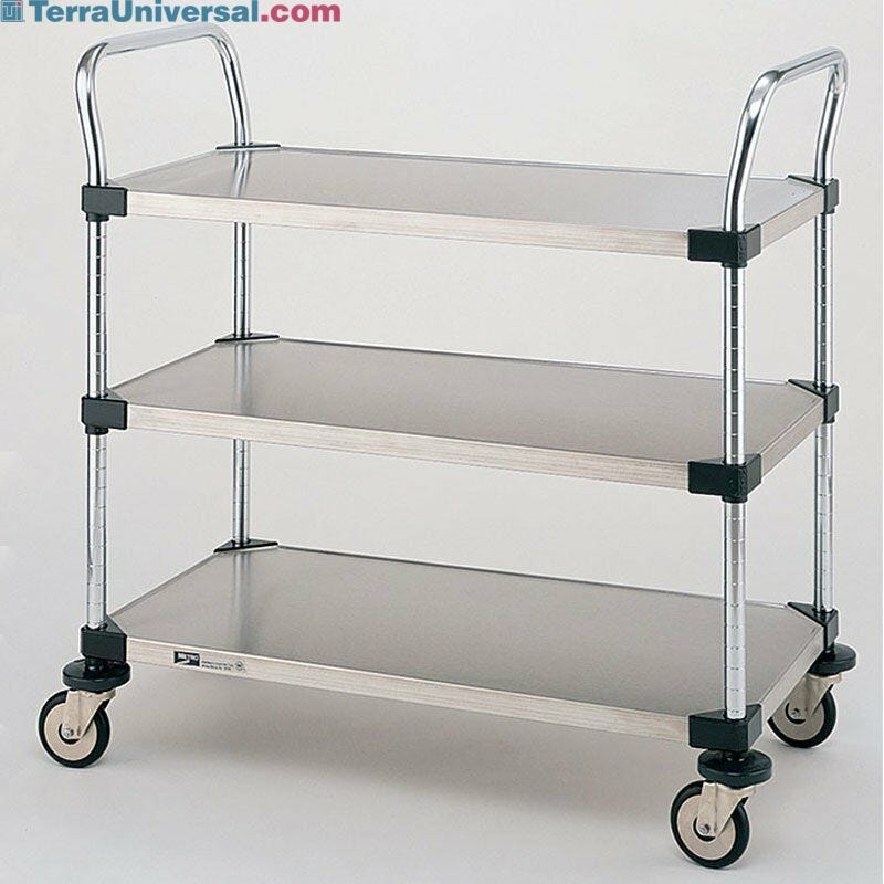 Metro MW Series Utility Cart 36" W x 39" H Stainless Steel | Laboratory ...