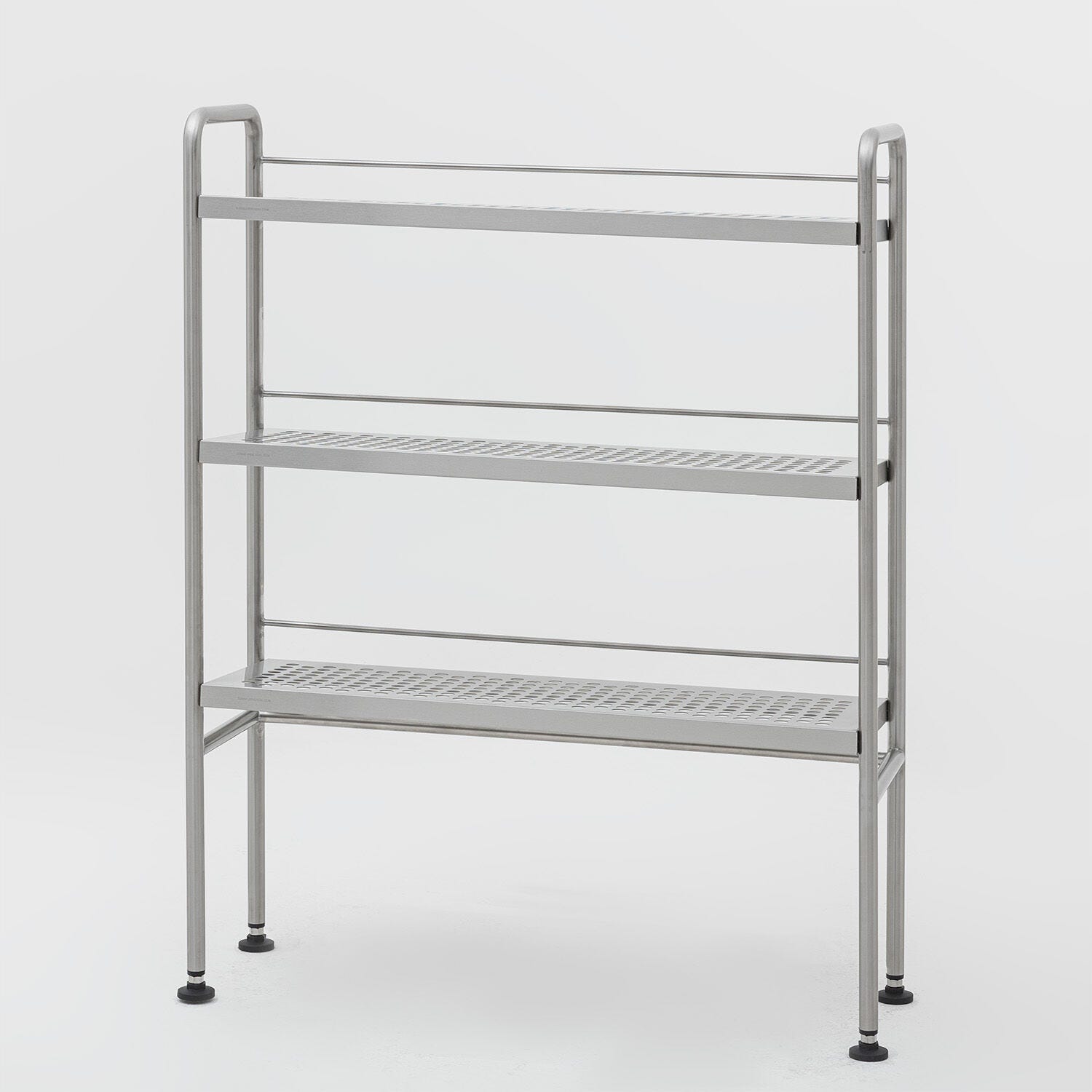 Storage Rack; Round Tube, Perforated, 304 Stainless Steel, 48" W x 12 ...